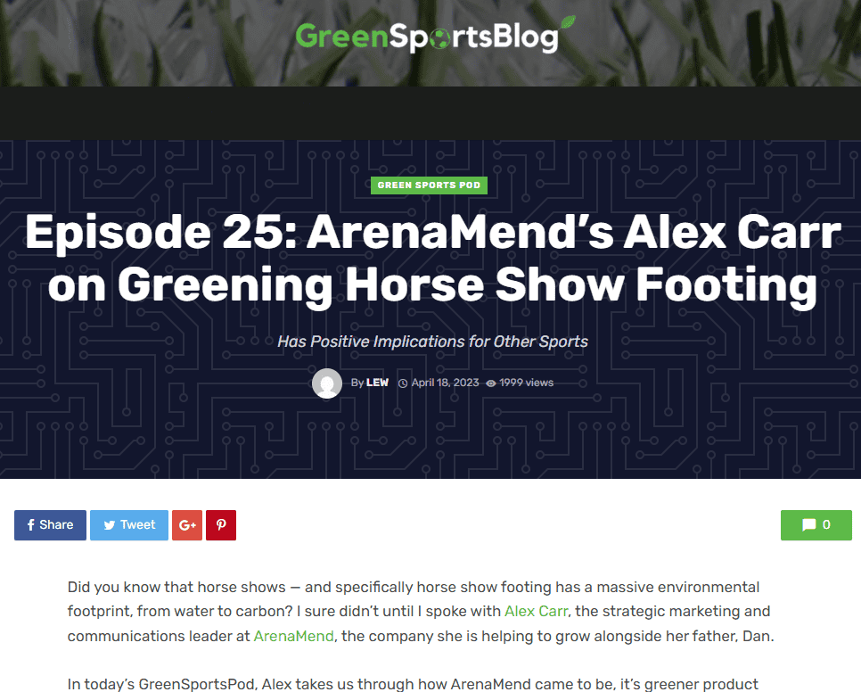 ArenaMend's Alex Carr on Greening Horse Show Footing | ArenaMend